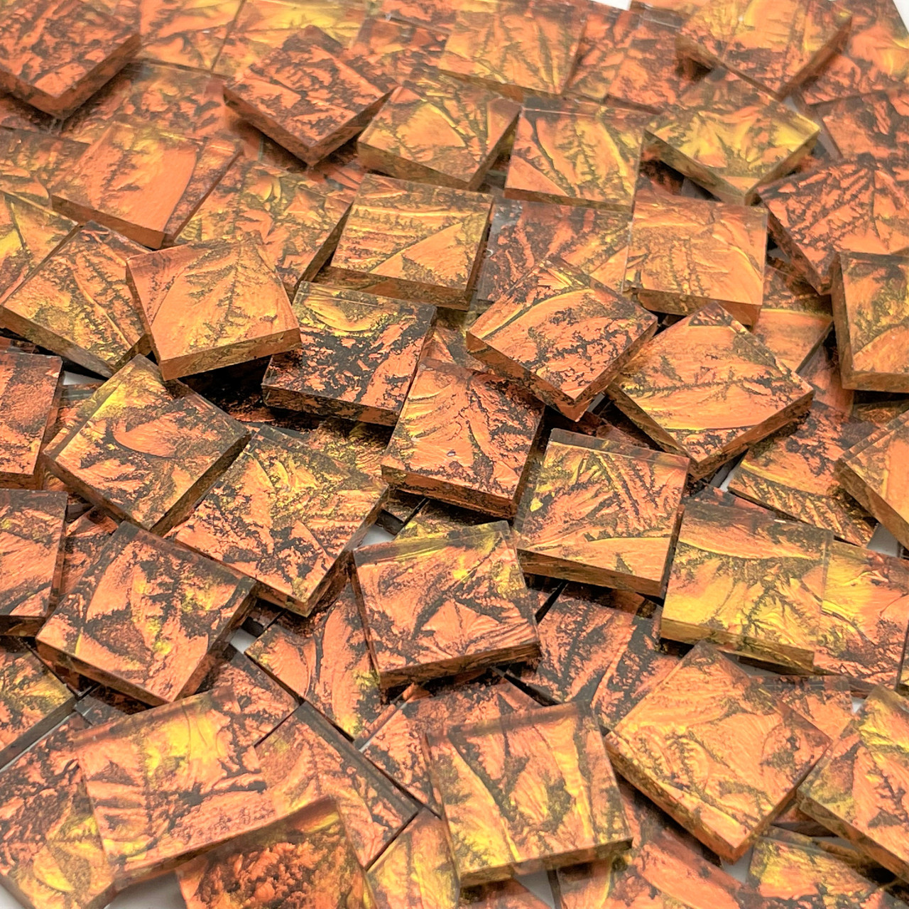 Copper & Gold Van Gogh Stained Glass Mosaic Tiles - Mosaic Tile Mania
