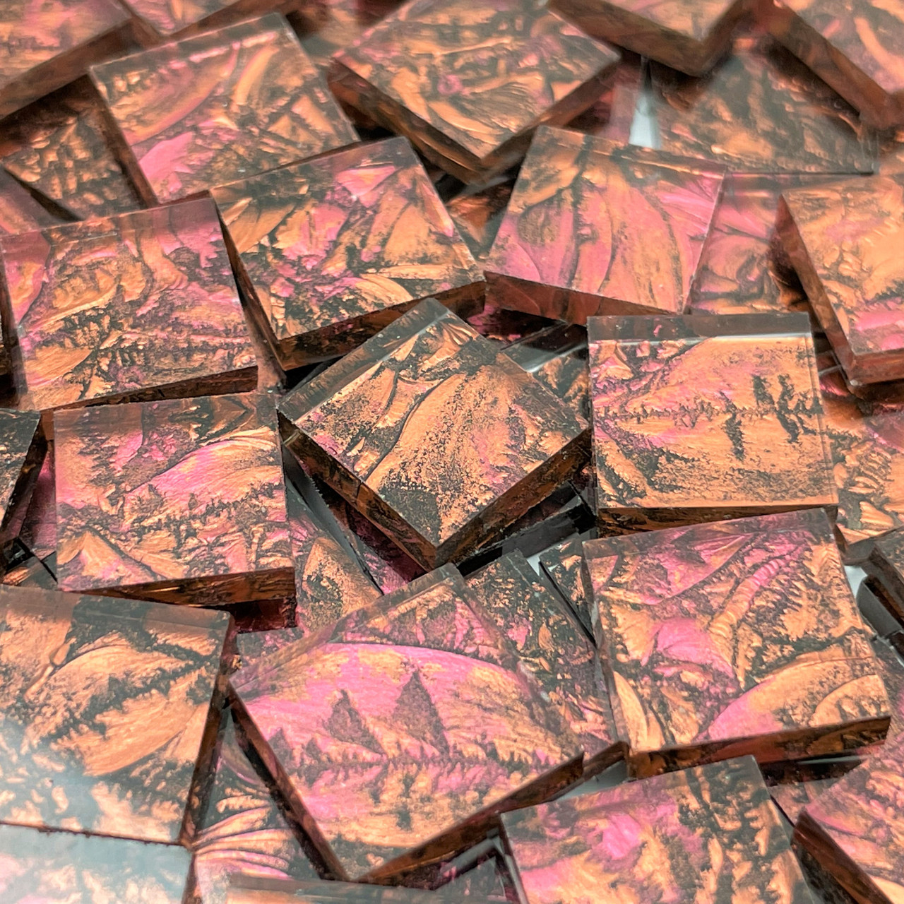 Fuchsia Van Gogh Stained Glass Mosaic Tiles - Mosaic Tile Mania