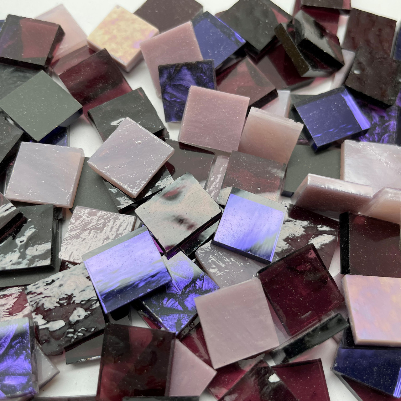 Purple Mix Stained Glass Mosaic Tiles - Mosaic Tile Mania