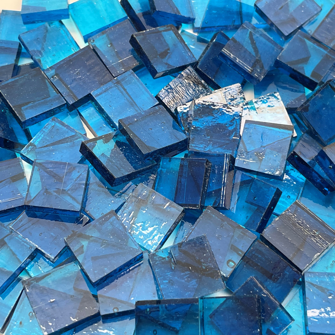 30 Off Ggg Sea Blue Crystal Stained Glass Mosaic Tiles Coe 96 Mosaic