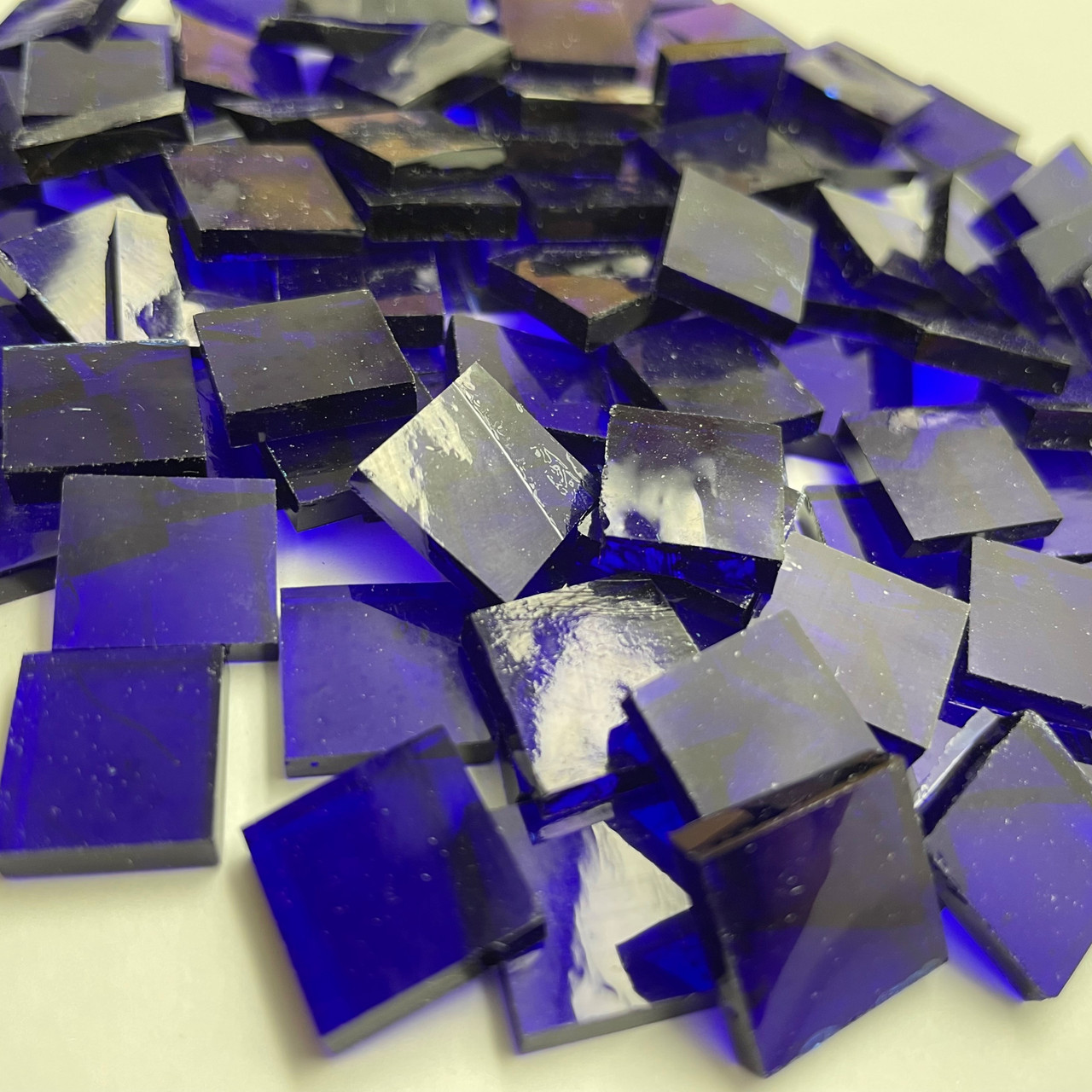 Cobalt Blue Cathedral Stained Glass Mosaic Tiles - Mosaic Tile Mania
