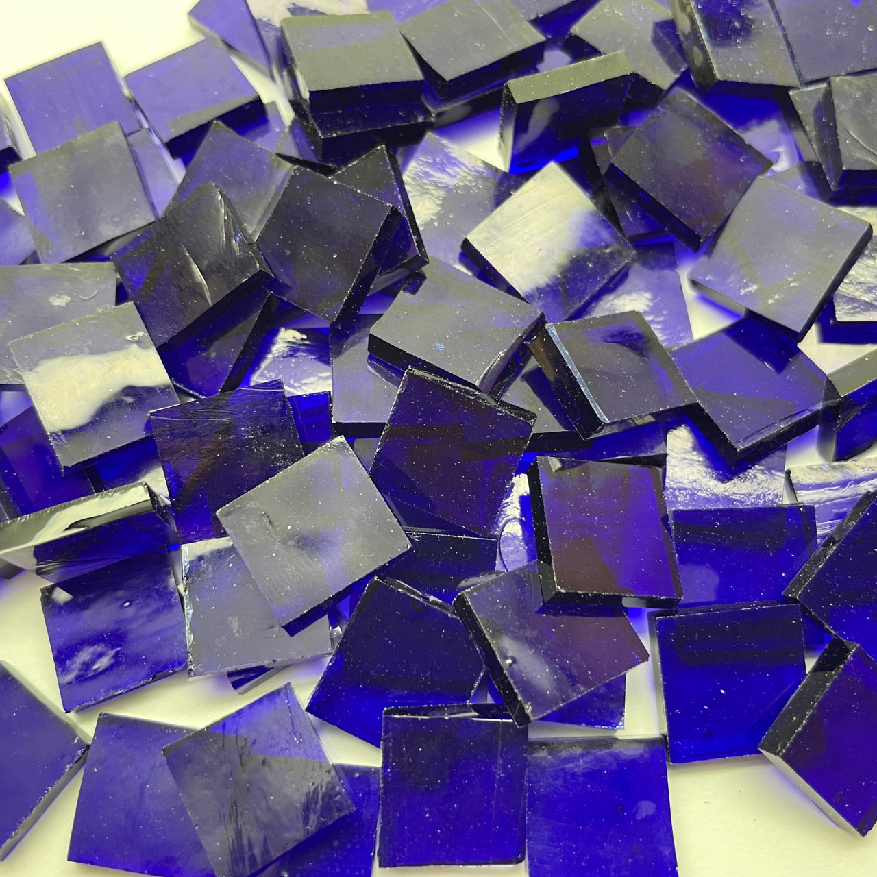 Cobalt Blue Cathedral Stained Glass Mosaic Tiles - Mosaic Tile Mania