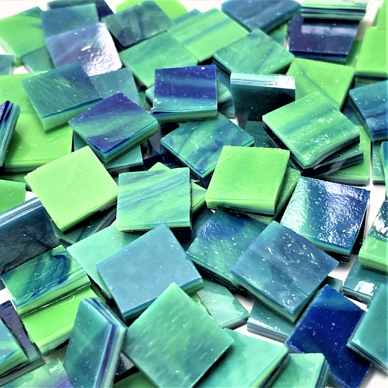Northern Lights Blue & Green Stained Glass Mosaic Tiles COE 96 - Mosaic ...