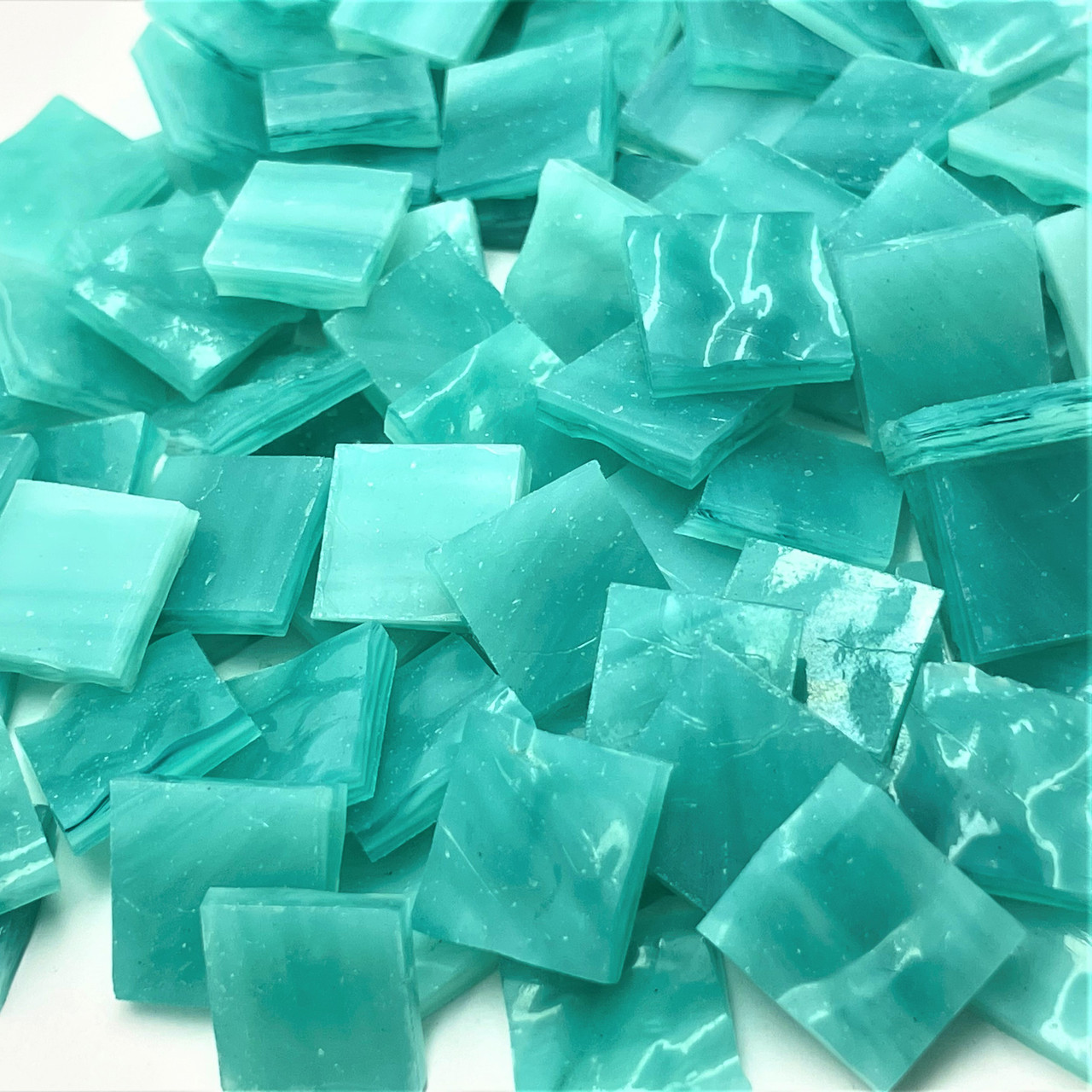 Sky Blue Ripple Stained Glass Mosaic Tiles - Mosaic Tile Mania