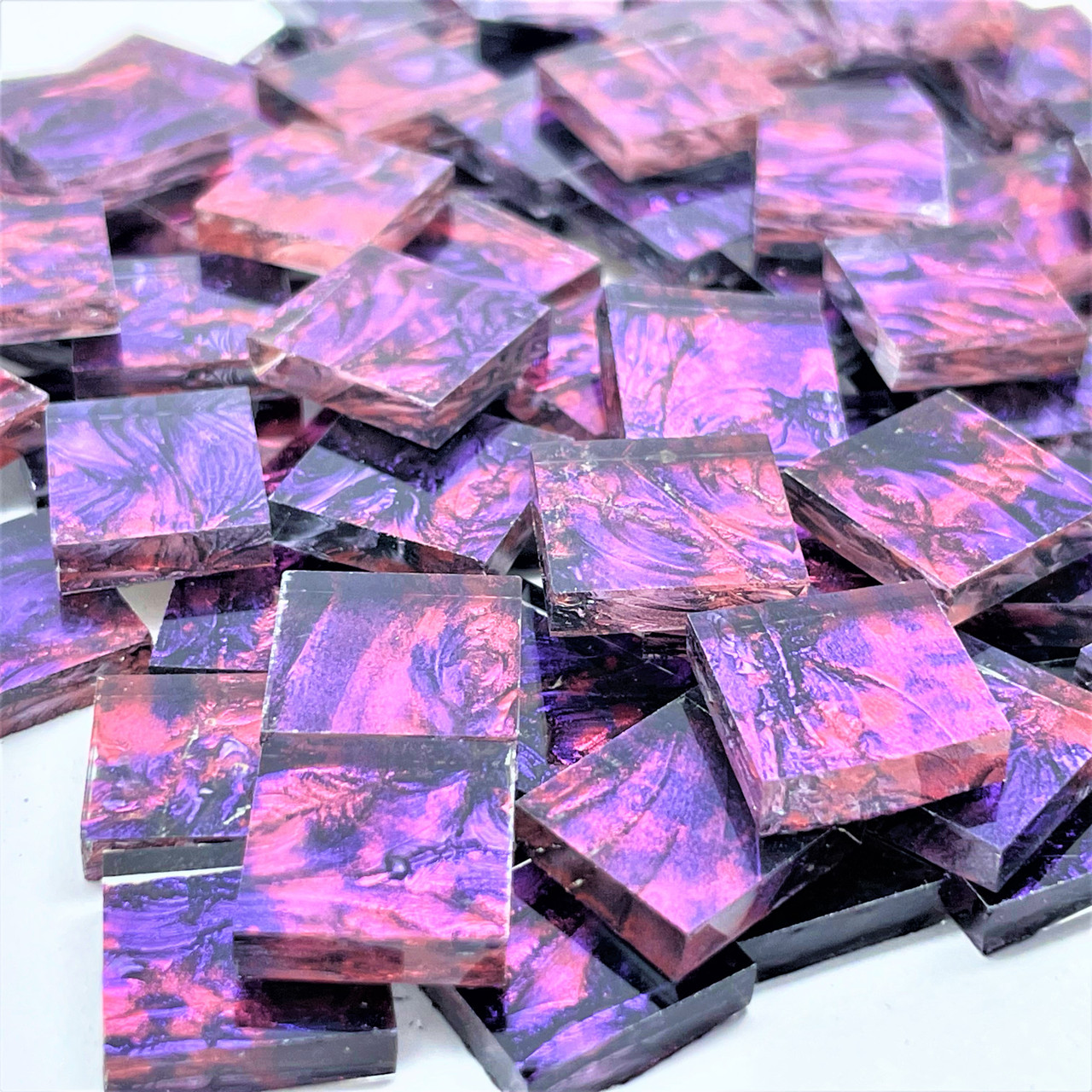 Violet & Fuchsia Van Gogh Stained Glass Mosaic Tiles - Mosaic Tile Mania