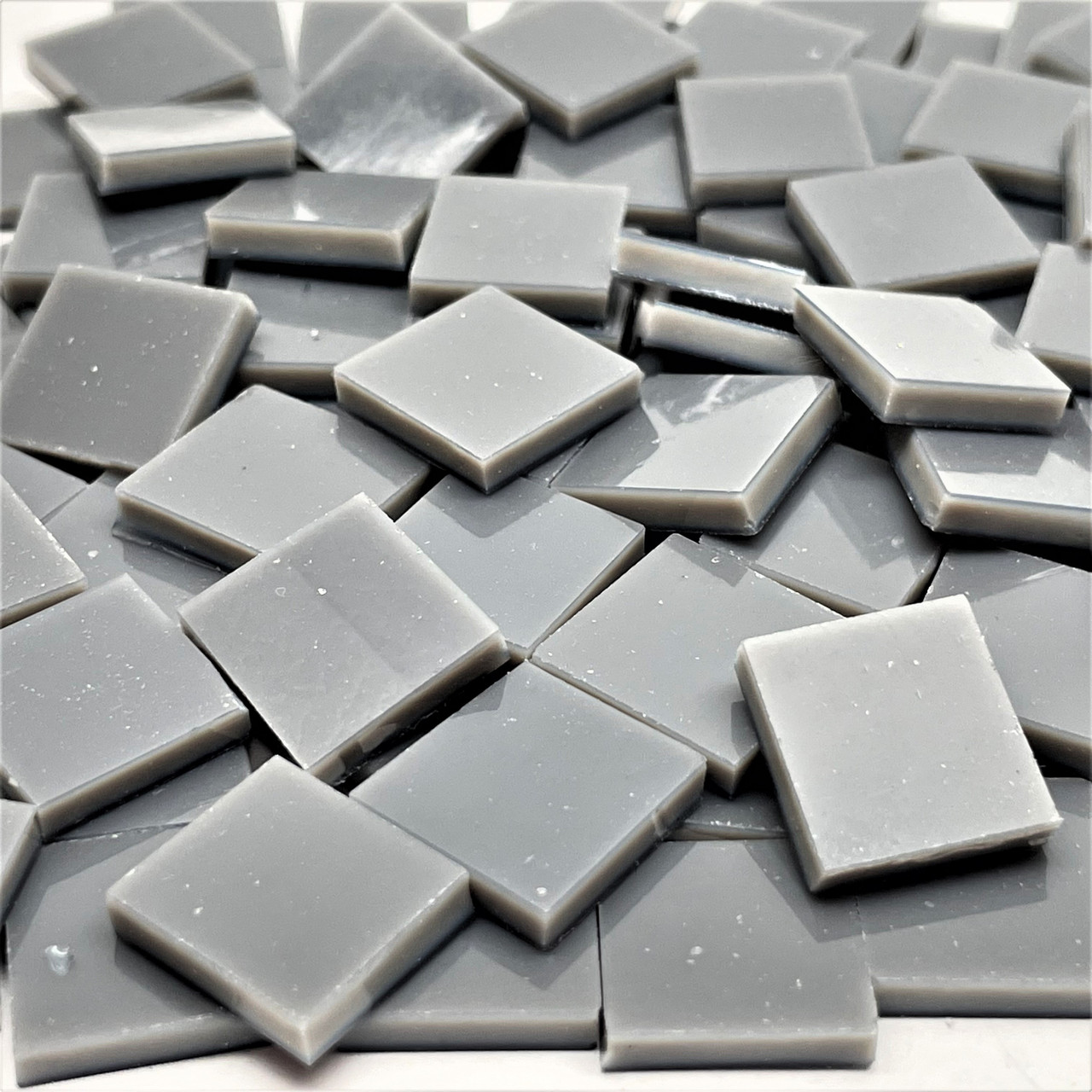 Pewter Gray Opal Stained Glass Mosaic Tiles COE 96 - Mosaic Tile Mania