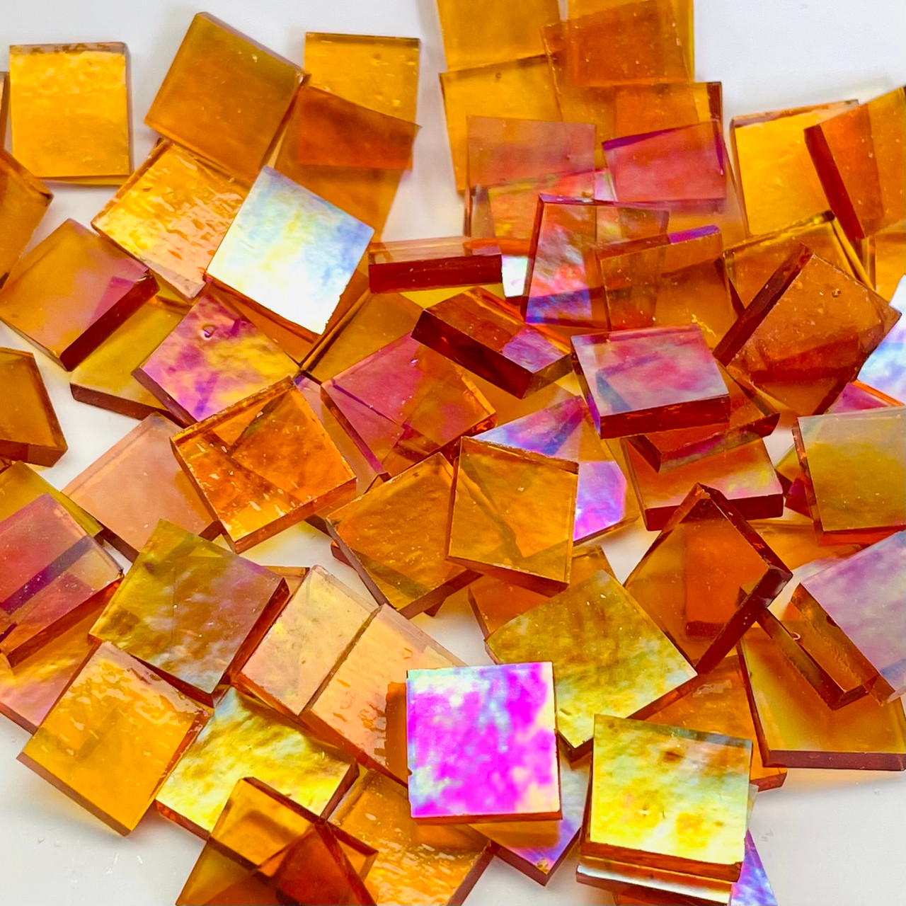 Cinnamon Translucent Iridescent Stained Glass Mosaic Tiles COE 96 ...