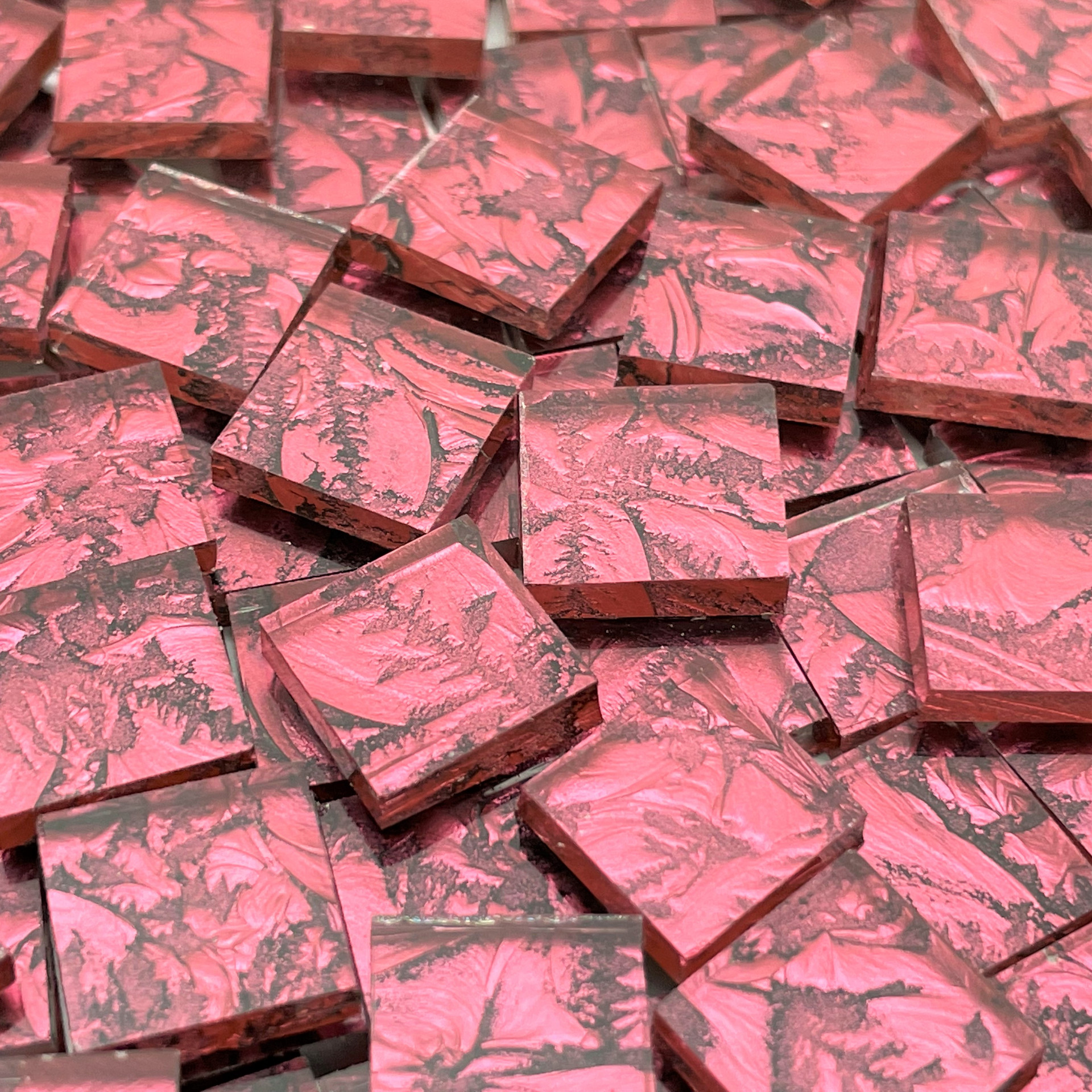 Fuchsia Van Gogh Stained Glass Mosaic Tiles - Mosaic Tile Mania