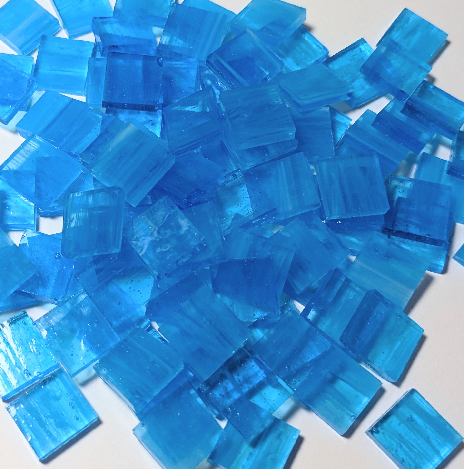 Clear & White Wispy Iridescent Stained Glass Mosaic Tiles - Mosaic Tile ...