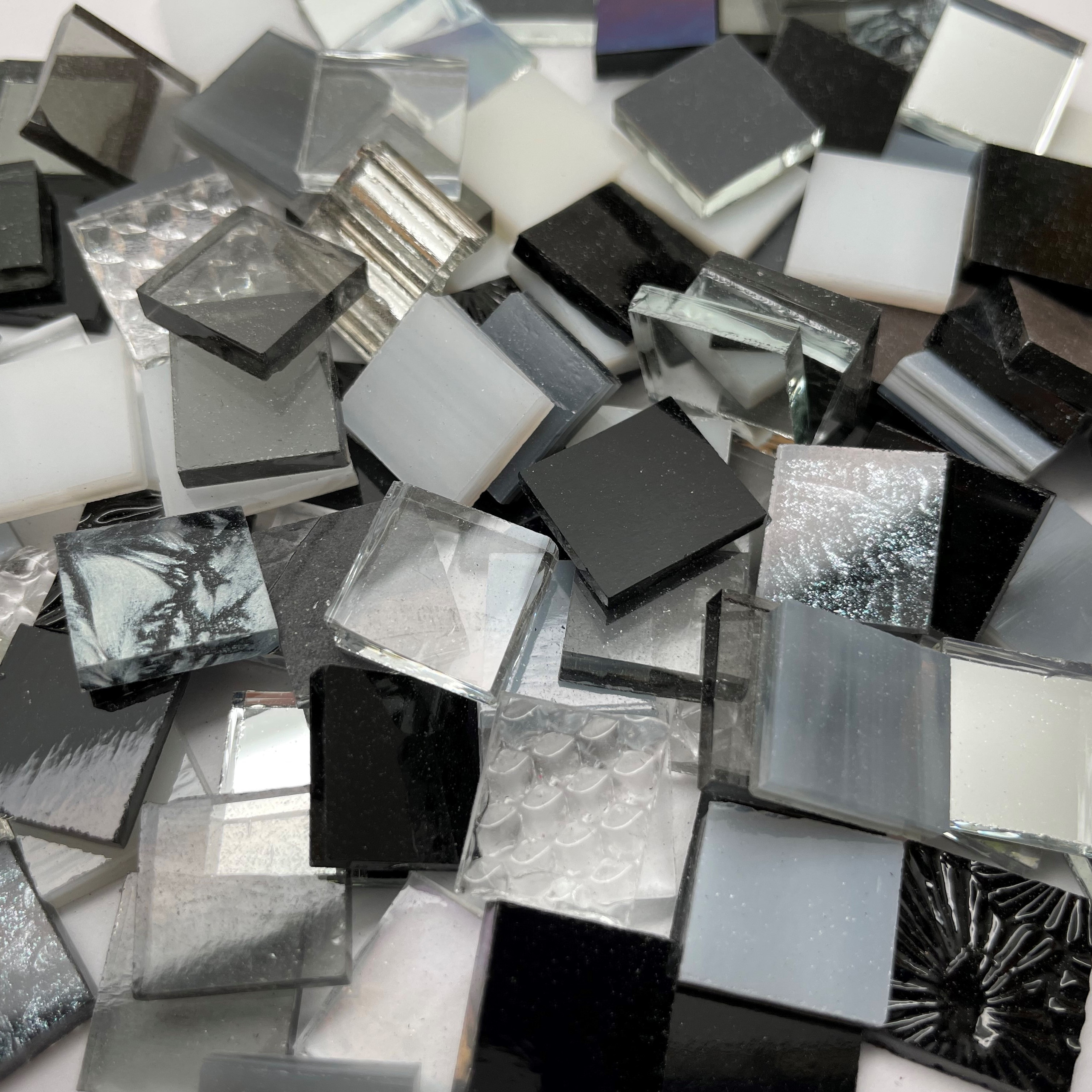 Neutral Mix Stained Glass Mosaic Tiles - Mosaic Tile Mania