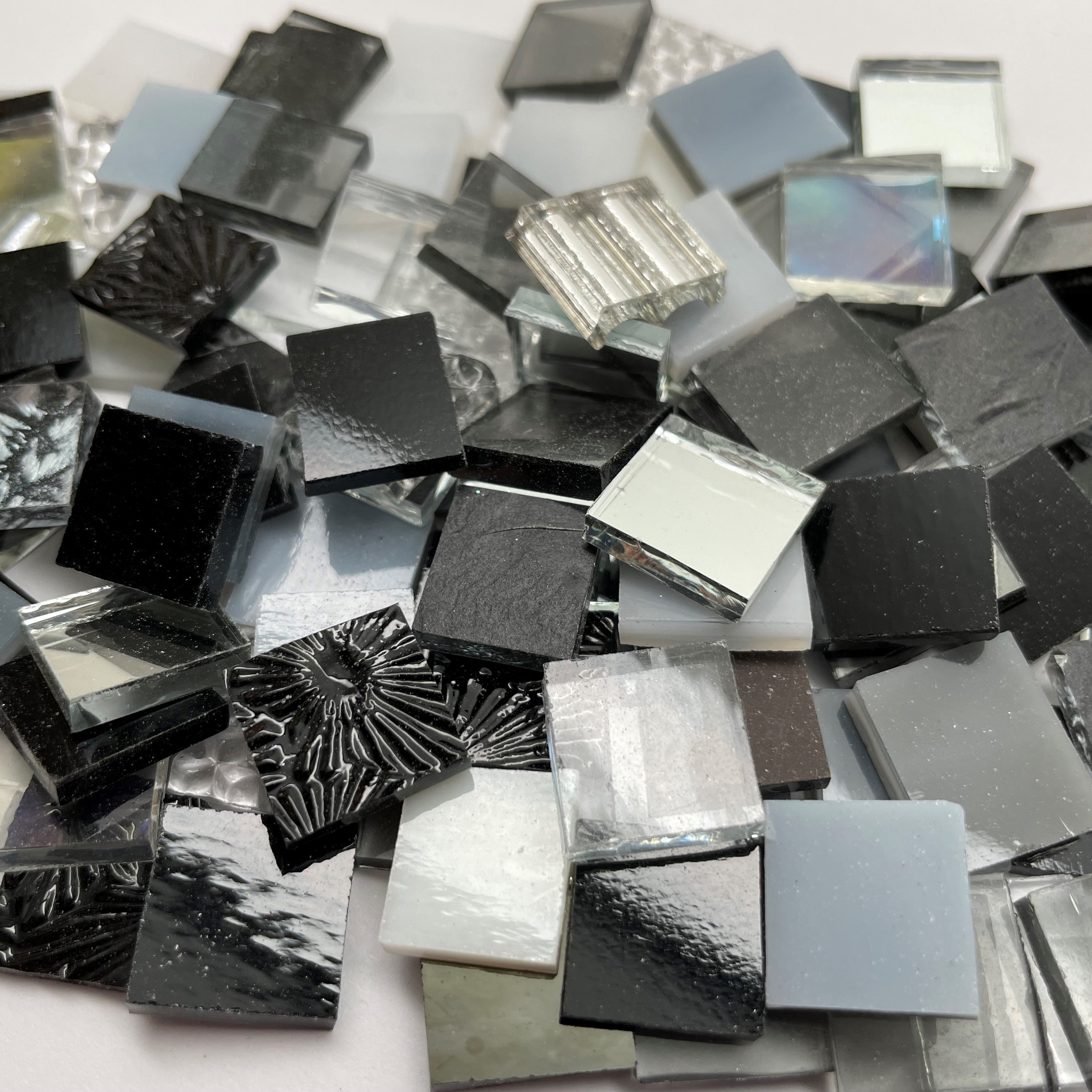 Neutral Mix Stained Glass Mosaic Tiles - Mosaic Tile Mania
