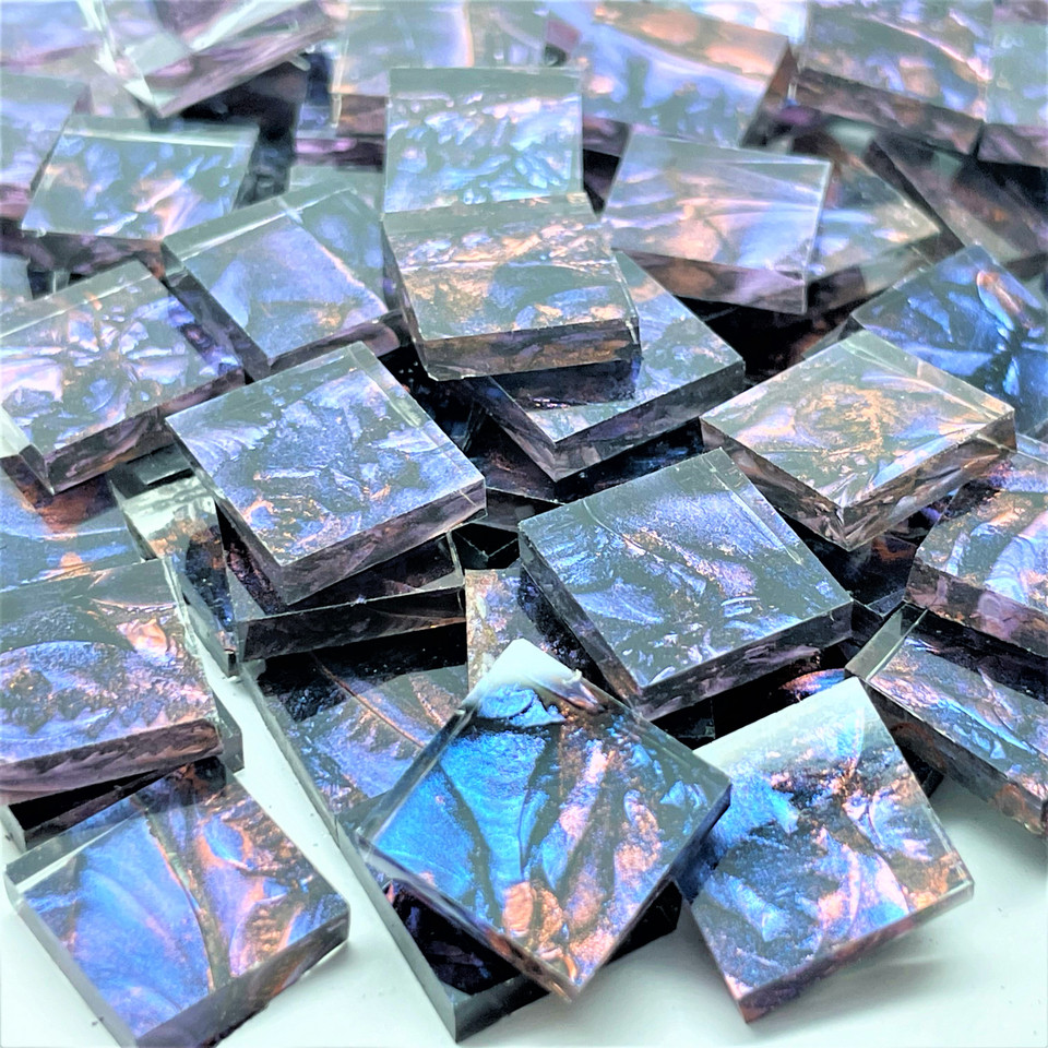 Bronze & Blue Van Gogh Stained Glass Mosaic Tiles - Mosaic Tile Mania