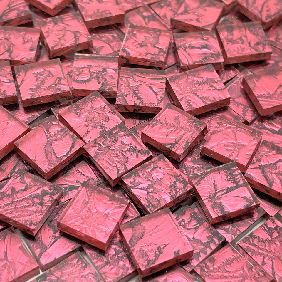 Fuchsia Van Gogh Stained Glass Mosaic Tiles - Mosaic Tile Mania