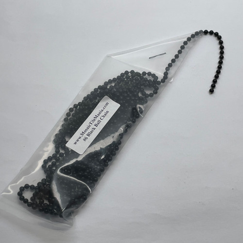 #6 Black Ball Chain, 10 feet - Mosaic Tile Mania
