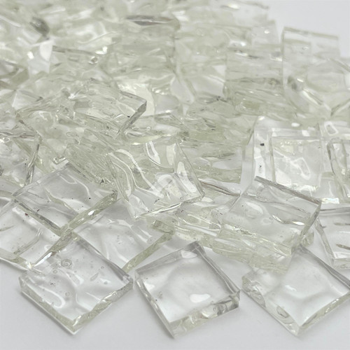 GGG Clear Hammered Stained Glass Mosaic Tiles - Mosaic Tile Mania