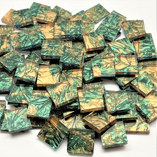 GGG Green & Bronze Van Gogh Stained Glass Mosaic Tiles - Mosaic Tile Mania