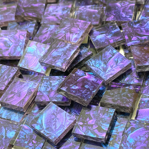 Blue & Violet Van Gogh Stained Glass Mosaic Tiles - Mosaic Tile Mania