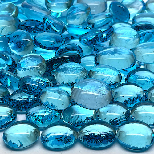 GGG LIGHT BLUE Glass Gems, mix, 1 lb - Mosaic Tile Mania