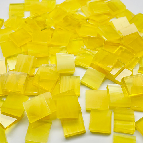 Wispy Yellow Stained Glass Mosaic Tiles COE 96 - Mosaic Tile Mania
