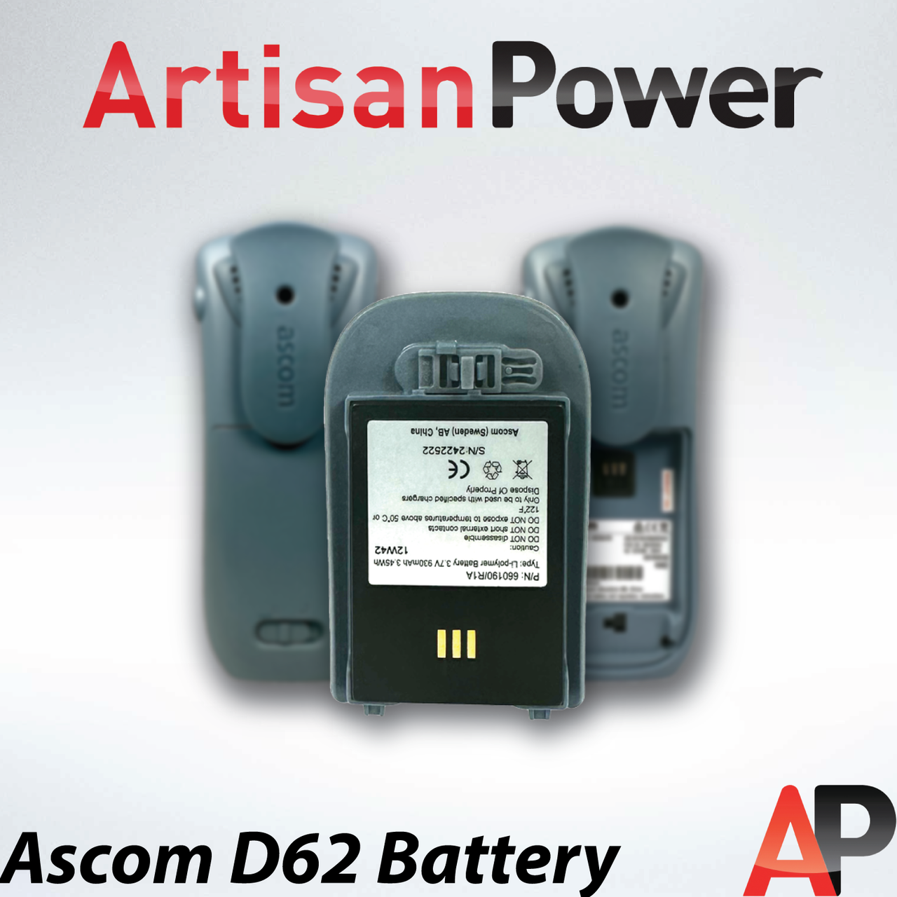 Ascom d62 Phone. Replacement Battery. 1300 mAh - Artisan Power