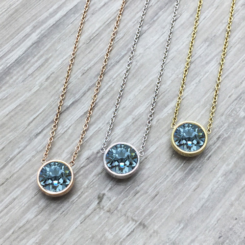 Swarovski blue sapphire necklace store