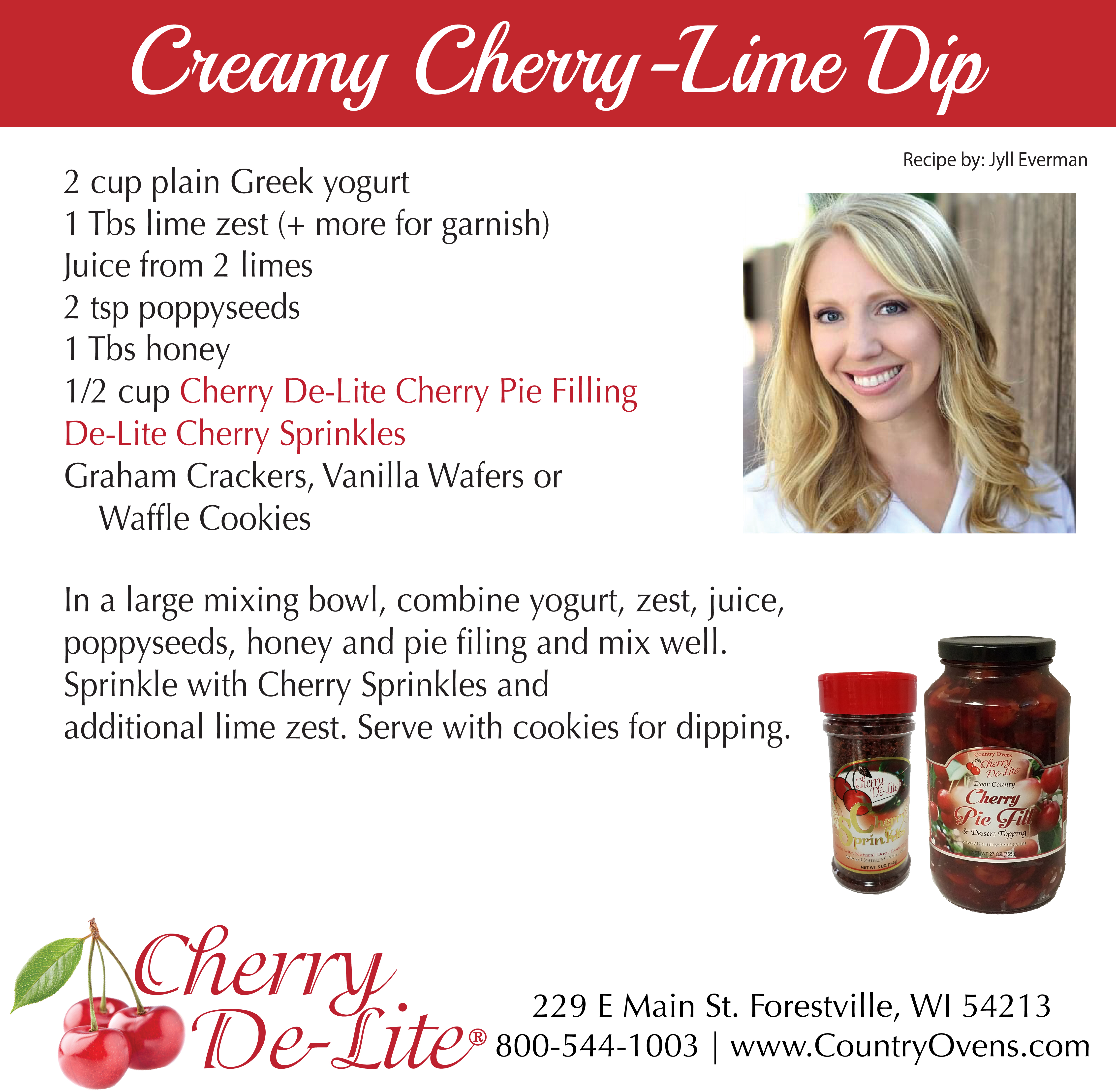 Chef Jyll Everman - Cherry Chicken Flatbread & Cherry Lime Sauce - Tart ...