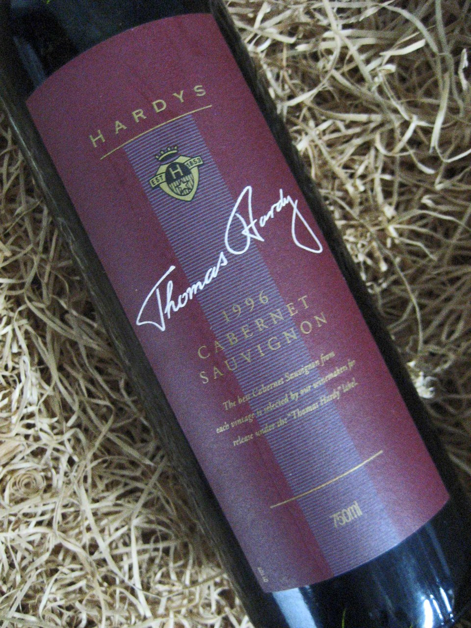[SOLD-OUT] Hardys Thomas Hardy Cabernet Sauvignon 1996 - Melbourne Wine ...