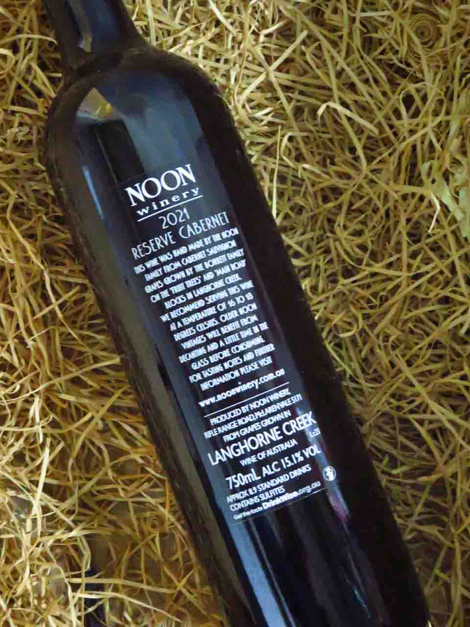 Noon Winery Reserve Cabernet Sauvignon 2021 - Melbourne Wine House