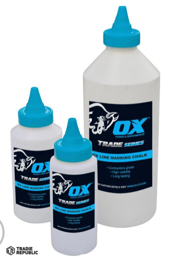 OX Trade 1kg Line Marking Chalk - (Red) - Tradie Republic
