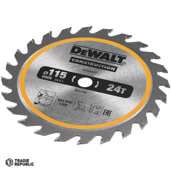 Dewalt 115mm 24T TCT Saw Blade - Tradie Republic