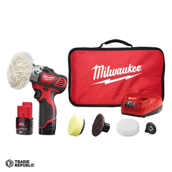 Milwaukee M12 Brushed Polisher/Sander 2.0Ah Kit - Tradie Republic
