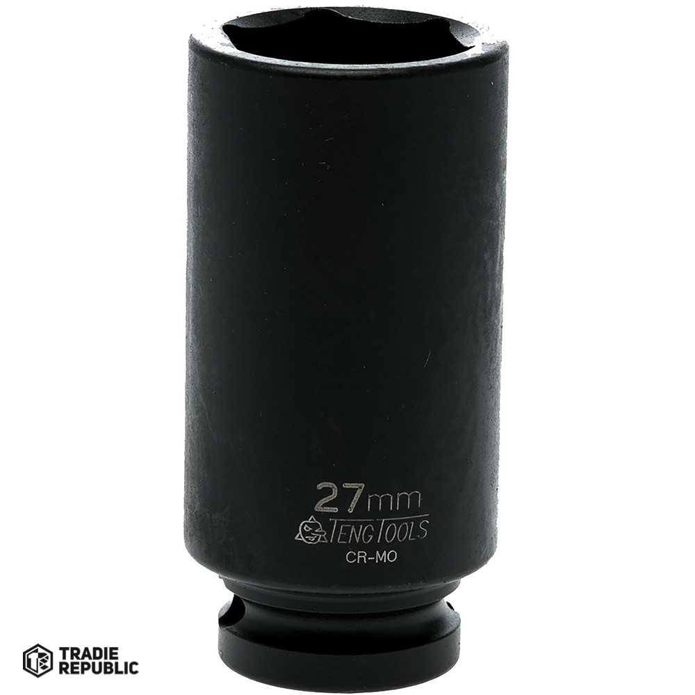 Teng 1/2in Dr. Deep Impact Socket 27mm DIN - Tradie Republic