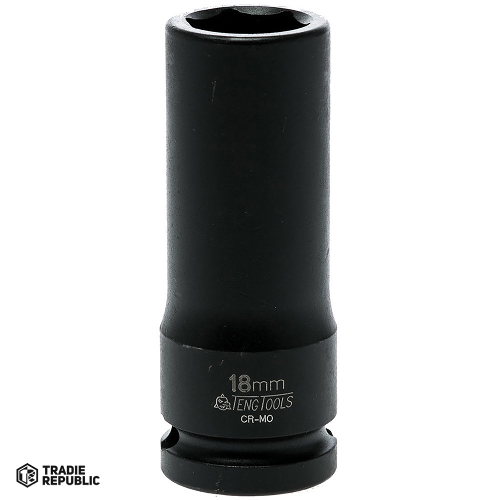 Teng 1/2in Dr. Deep Impact Socket 18mm DIN - Tradie Republic