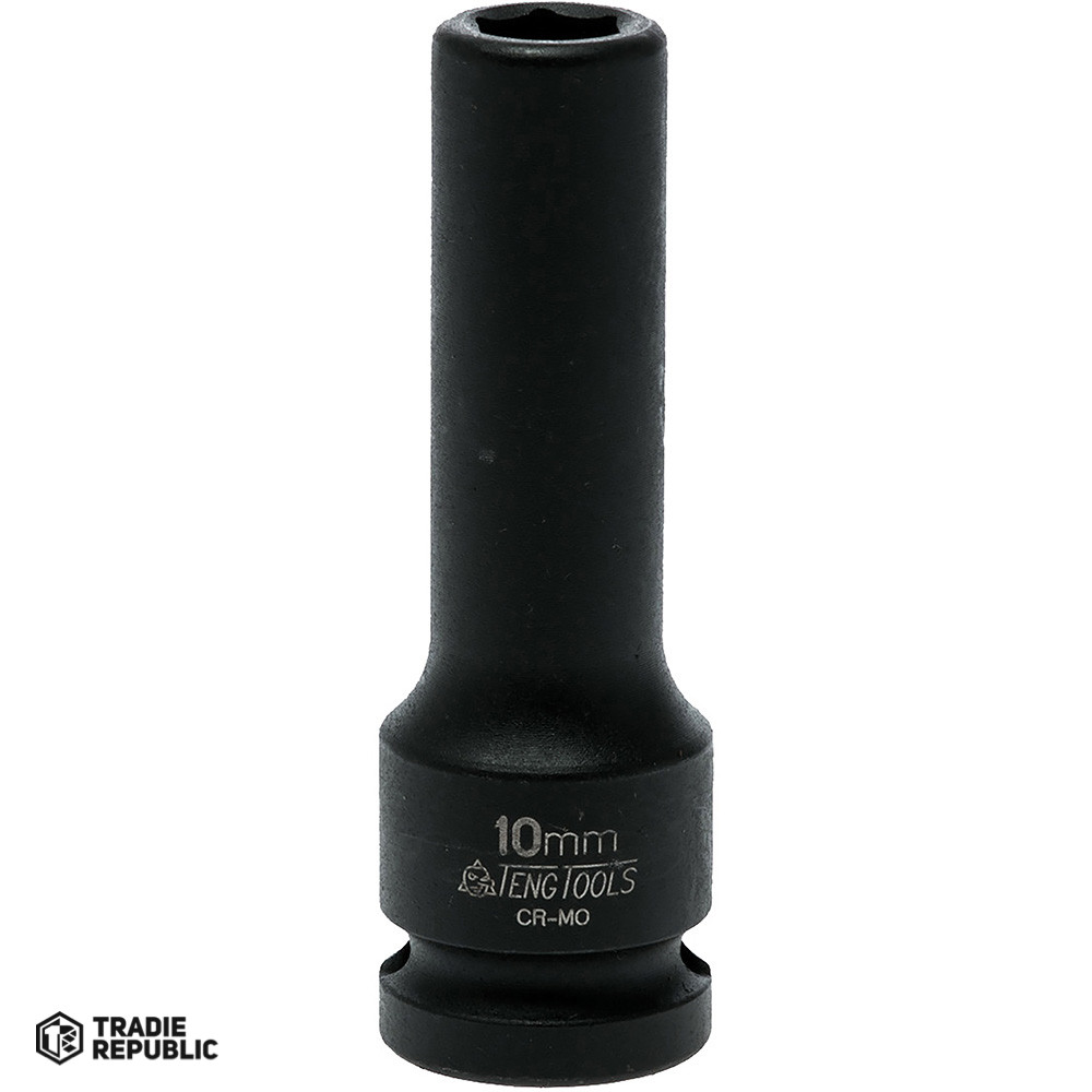 Teng 1/2in Dr. Deep Impact Socket 10mm DIN - Tradie Republic
