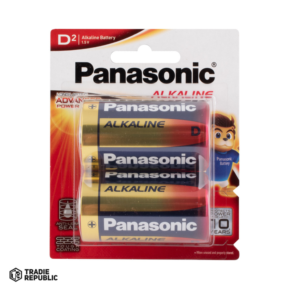 Panasonic Alkaline Battery D - 2 Pack - Tradie Republic