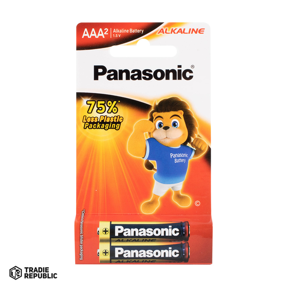 Panasonic Alkaline Battery AAA - 2 Pack - Tradie Republic