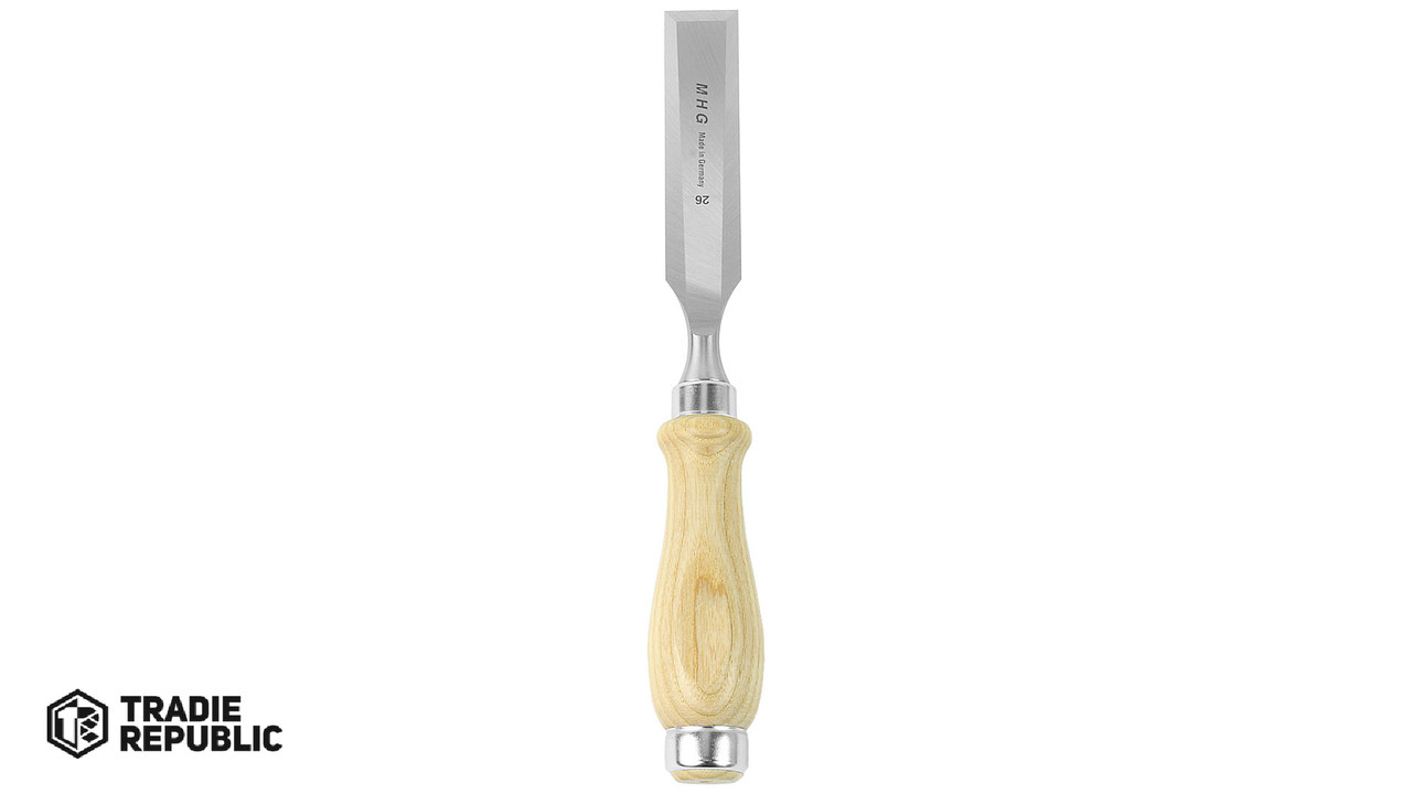 MHG Premium Chisel 6 Piece Set: Oiled Ash Handle with Striking Ferrule ...