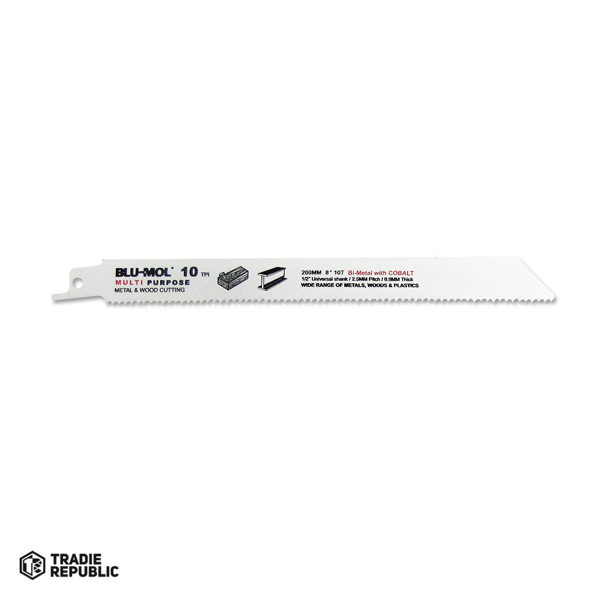 Blu-Mol Recip Blade 8 X 10T Tpi Wood/mtl (single Blade) - Tradie Republic