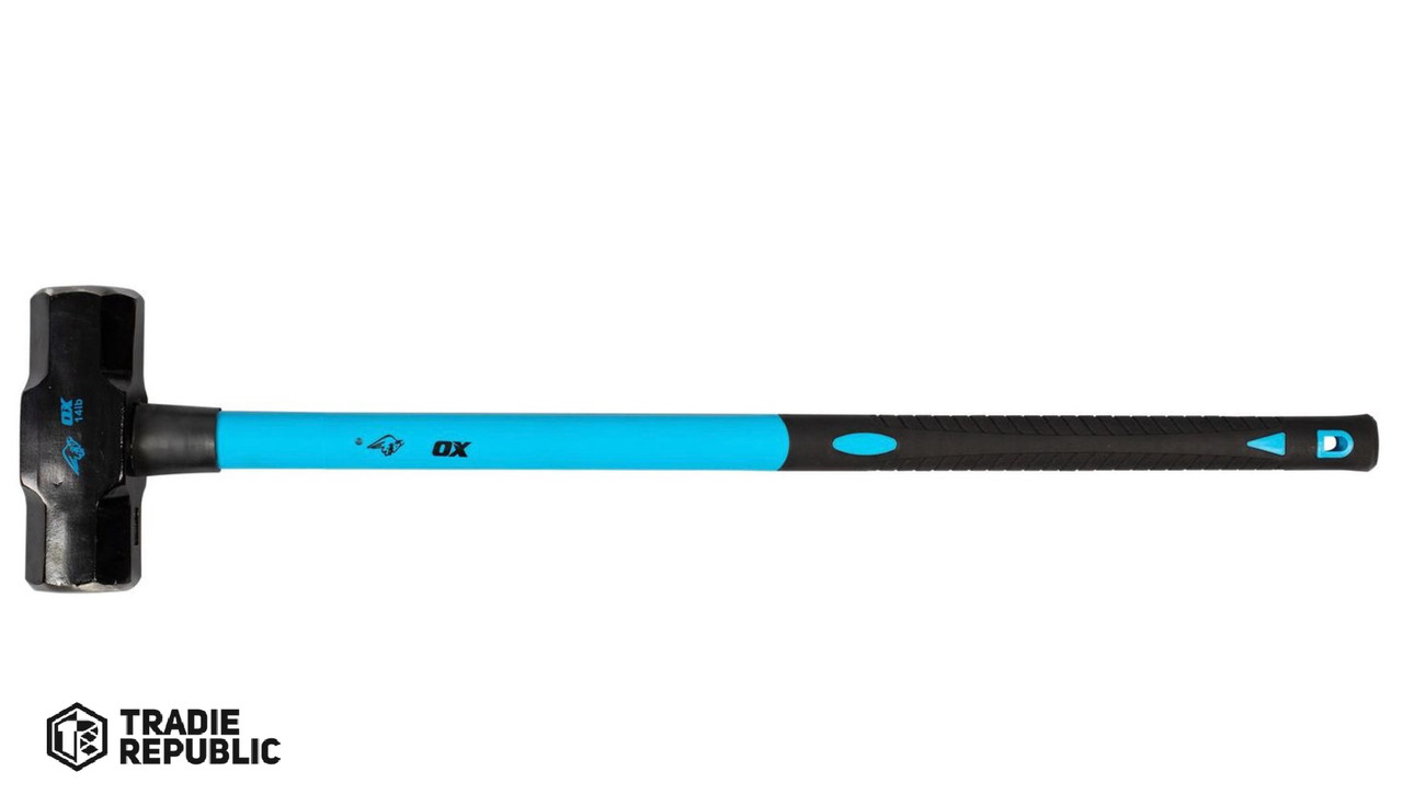 OX Trade Sledge Hammer, Fibreglass Handle - 14lb / 6.3kgs - Tradie Republic