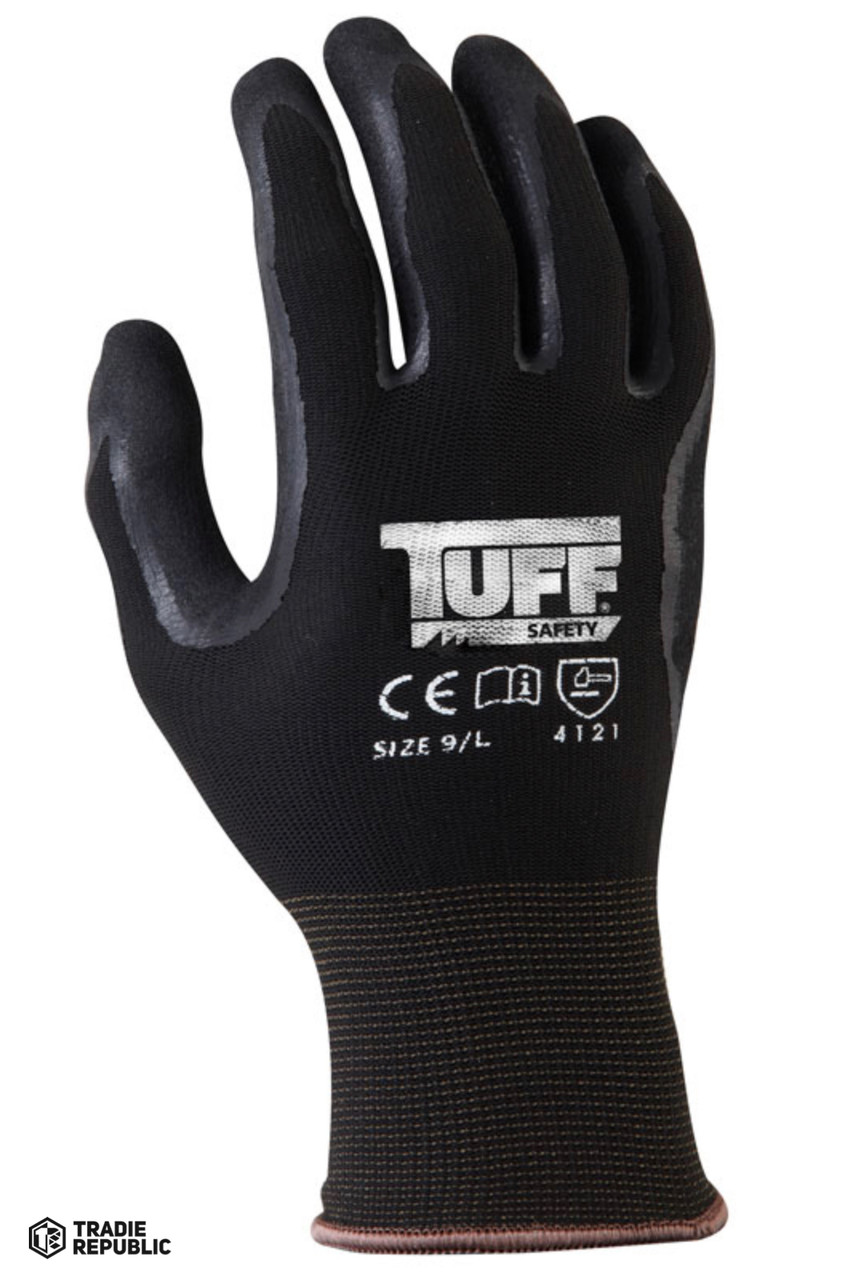 TUFF Black Grip Glove - Size 9 Large - Tradie Republic