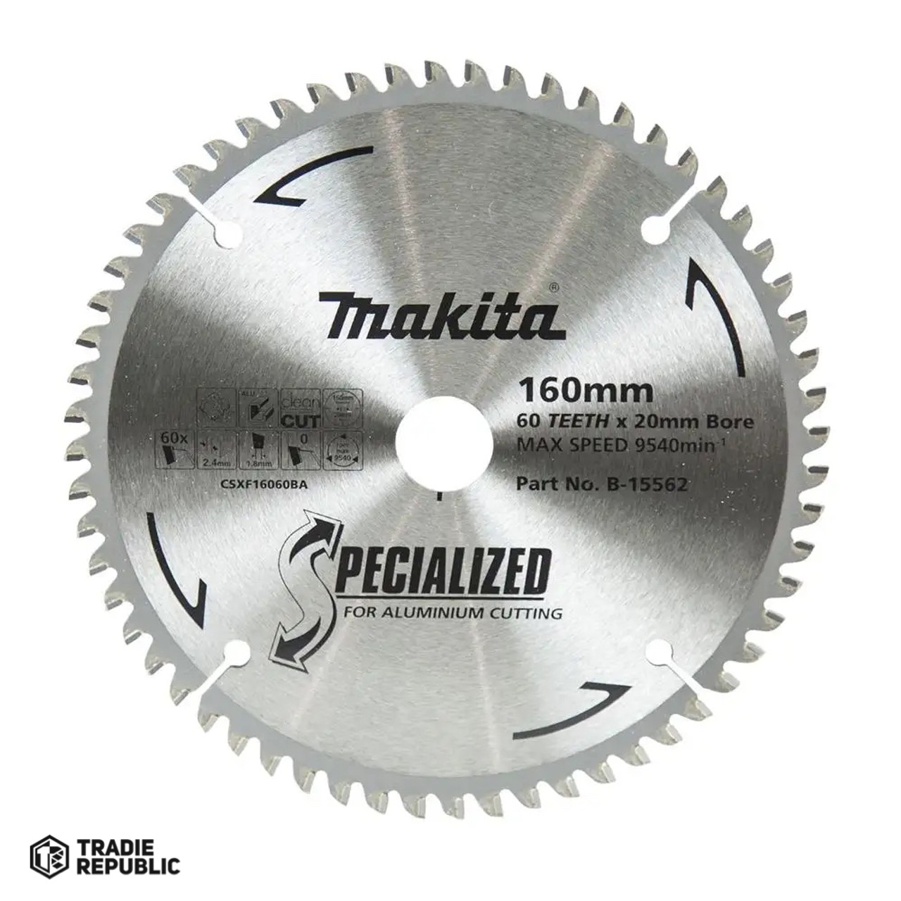 Makita Specialized 160mm 60T Aluminium Saw Blade B-15562 - Tradie Republic
