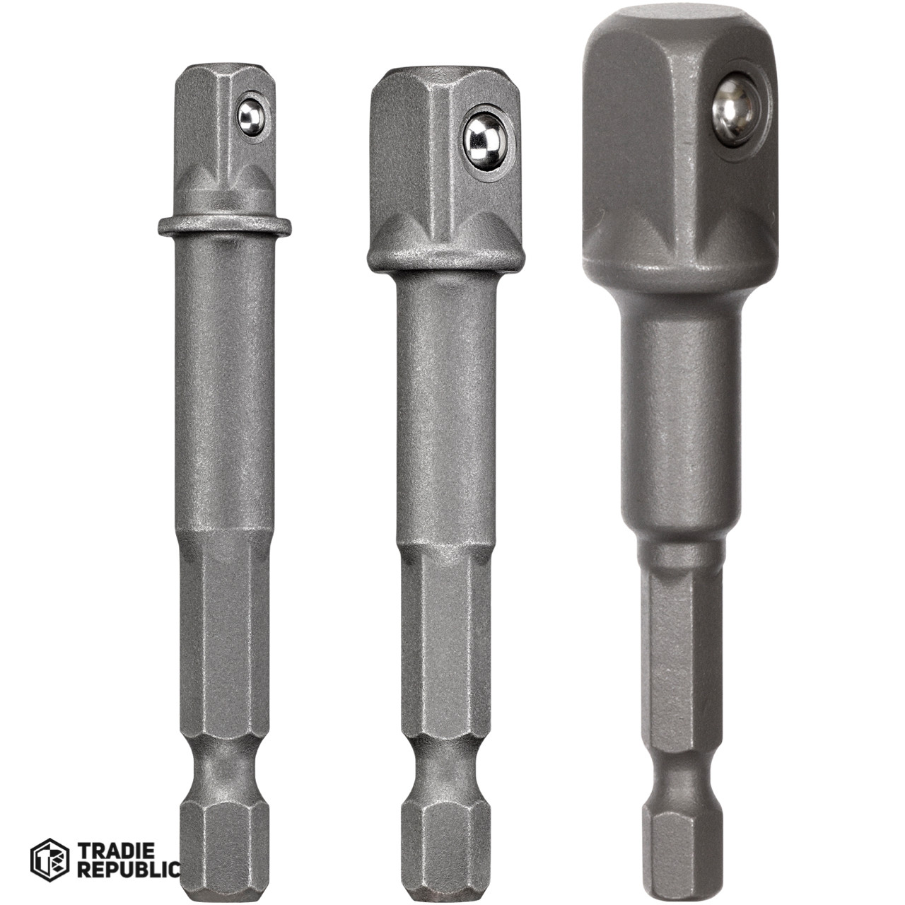DeWalt Max Impact Sq Adaptor 3Pce 1/4 3/8 1/2 - Tradie Republic