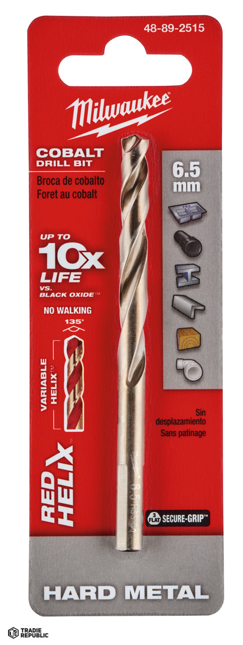 Milwaukee Red Helix Cobalt Drill Bit 6.5mm - Tradie Republic
