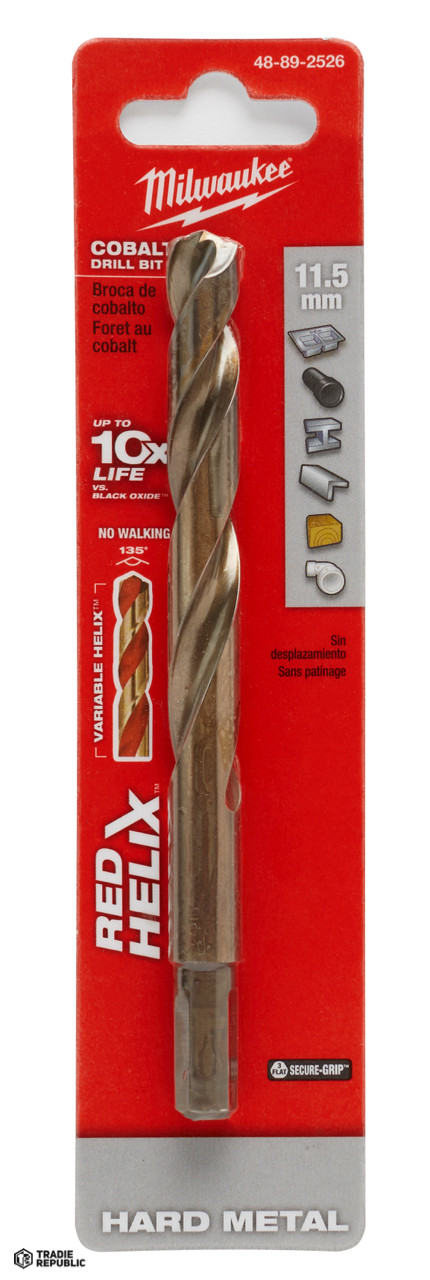 Milwaukee Red Helix Cobalt Drill Bit 11.5mm - Tradie Republic