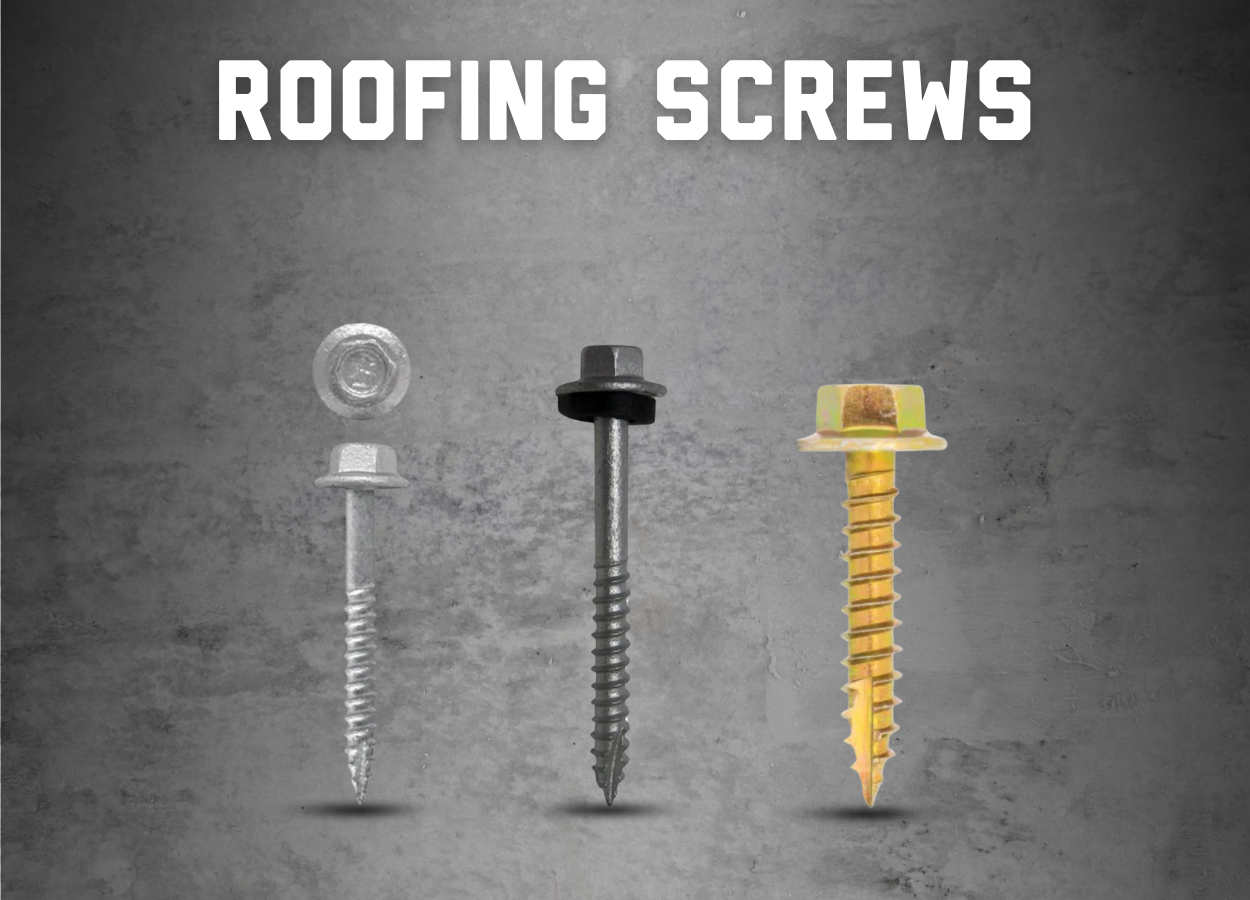 Large Range Roofing Screws for Fibrelite and Steel Roofing.