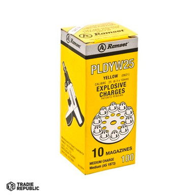 Ramset Yellow Medium Disc Charge Qty 100 - Tradie Republic