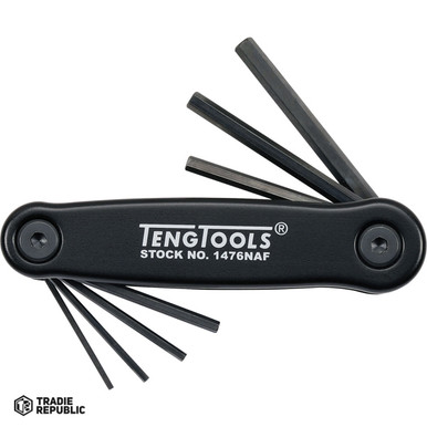 Teng 7pc Fold-Up AF Hex Key Set - 1/16-7/32in - Tradie Republic