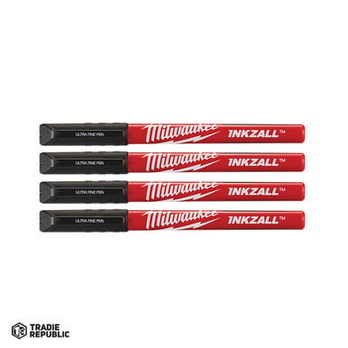 Milwaukee INKZALL™ Black Ultra Fine Point Pens (4 Pk) - Tradie Republic