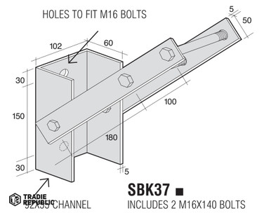 Pryda Pole Brace Bracket SBK37 - Tradie Republic