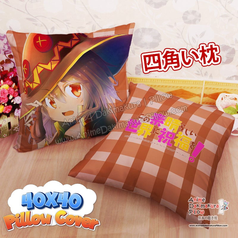 NEW Megumin - Konosuba 40x40cm Square Anime Dakimakura Throw Pillow ...
